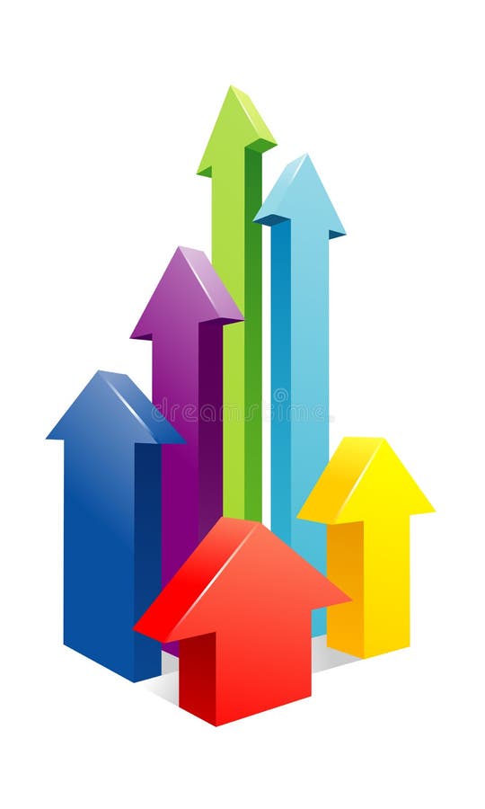 Arrows up stock vector. Illustration of marketing, isolated - 25459441