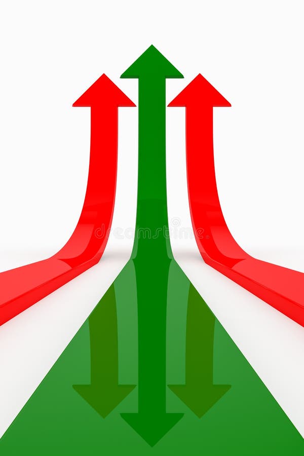 Green Red Up Down Arrow Icons. Vertical Arrows in Opposite Dir Stock ...