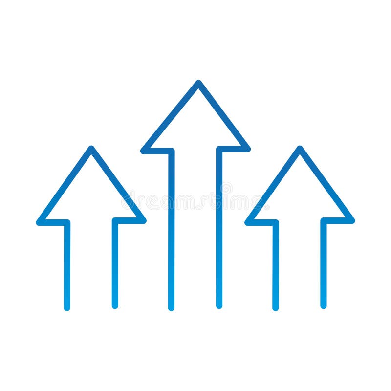 Arrows Up Direction Guide, Gradient Blue Line Icon Stock Vector ...