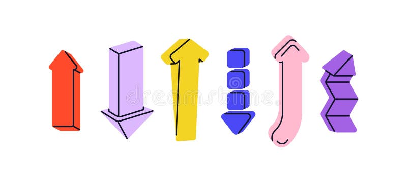 Arrows Up and Down Set. Direction and Navigation, UI Pointing Icons ...