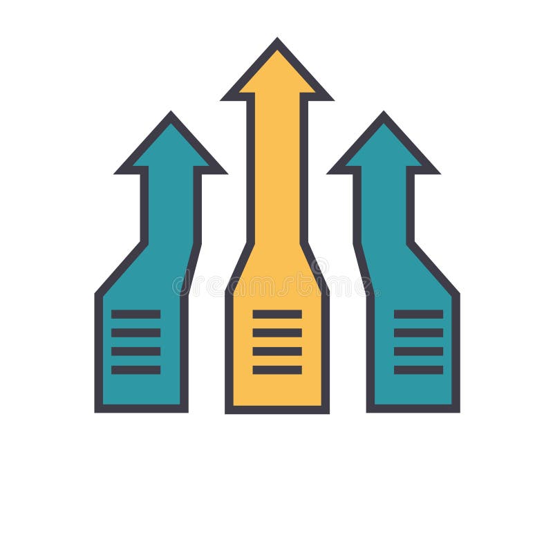 Arrows Up,progress Line Icon Concept. Arrows Up,progress Flat Vector ...