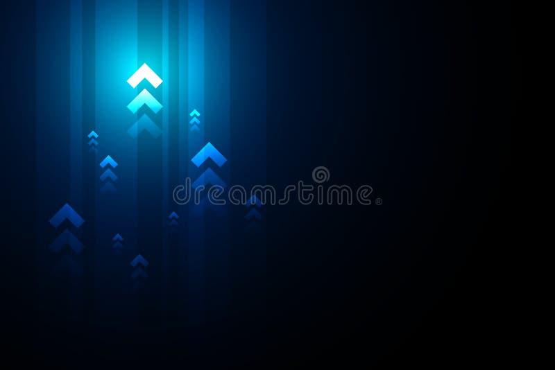 Arrows Up with Speed Line on Blue Background, Copy Space Composition ...