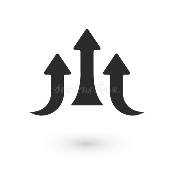 Black Three Arrows Vector Icon. Arrows Up Vector. Arrows Forward ...