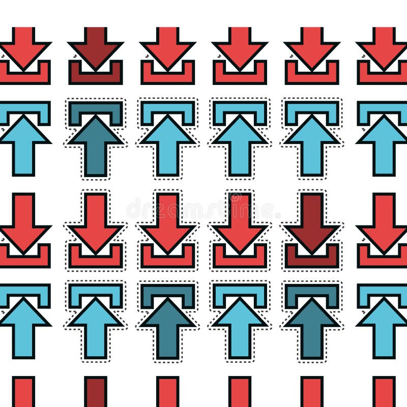 Arrows Upload and Download Pattern Stock Illustration - Illustration of ...