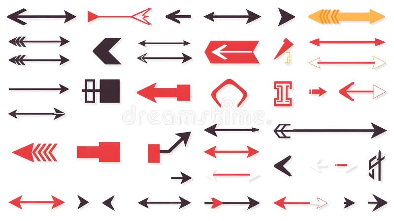 Arrows of Various Shapes and Sizes are Displayed in a Row Stock ...