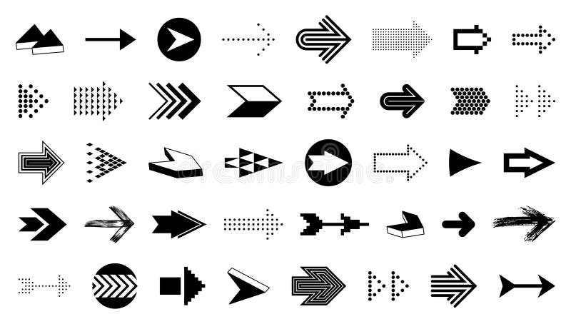 Arrows Vector Big Set of Different Shapes Styles and Concepts, Cursors ...