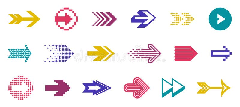 Arrows Vector Big Set of Different Shapes Styles and Concepts, Cursors ...