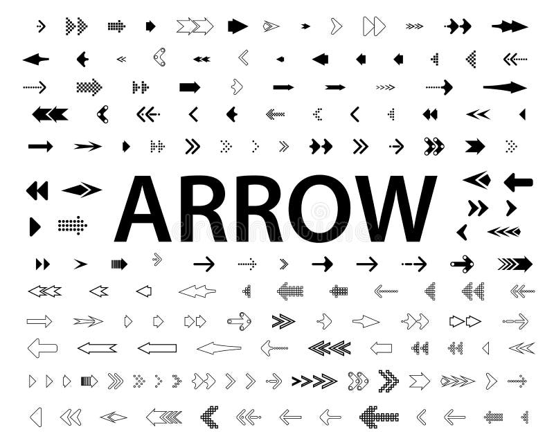 Arrows Vector Collection with Elegant Style and Black Color. Arrow ...