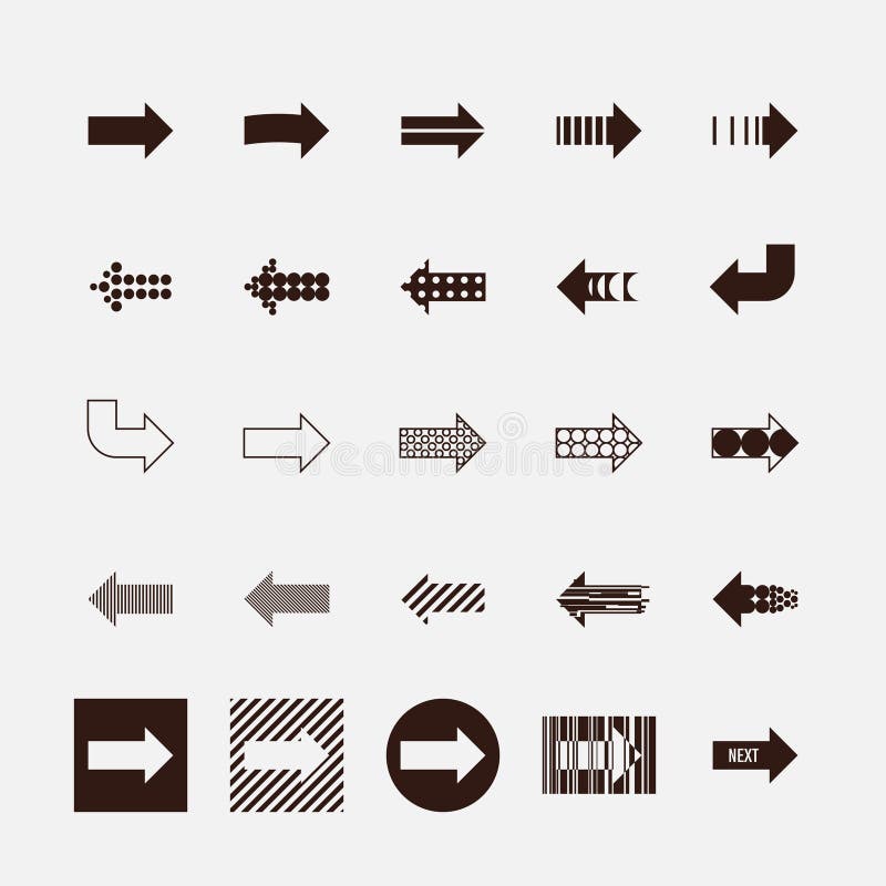 Arrows Vector Icon Set. Accent Geometric Arrow Design for Your Projects ...