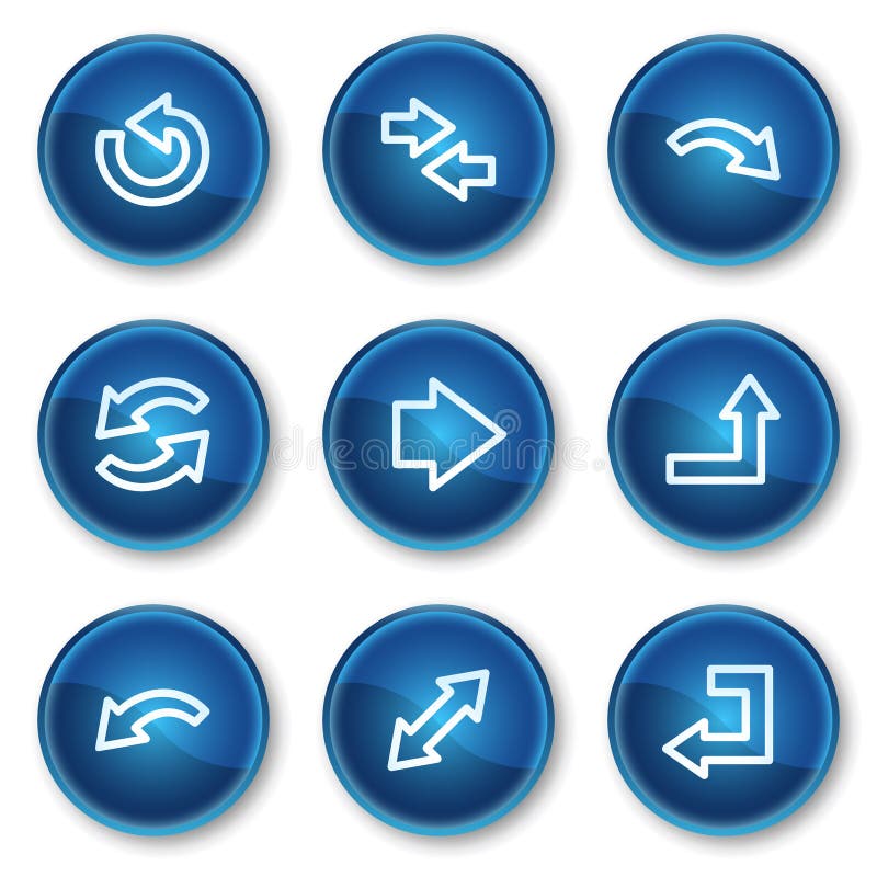 Arrows Web Icons, Blue Glossy Sphere Series Stock Vector - Illustration ...