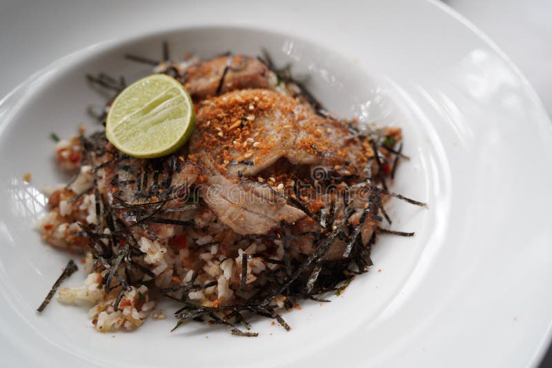 Arroz Frito Con El Cerdo De Chasu Imagen de archivo - Imagen de japonés ...