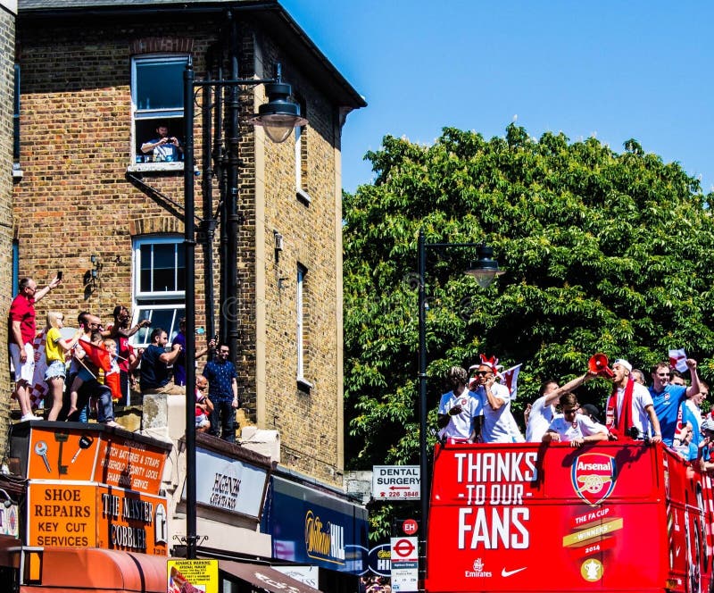 Arsenal FA Cup Victory Parade Editorial Stock Image - Image of ...
