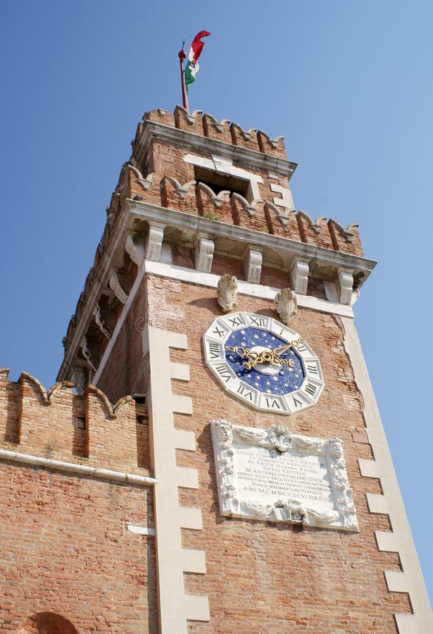 The Arsenal Tower, Venice, Italy Stock Photo - Image of military ...
