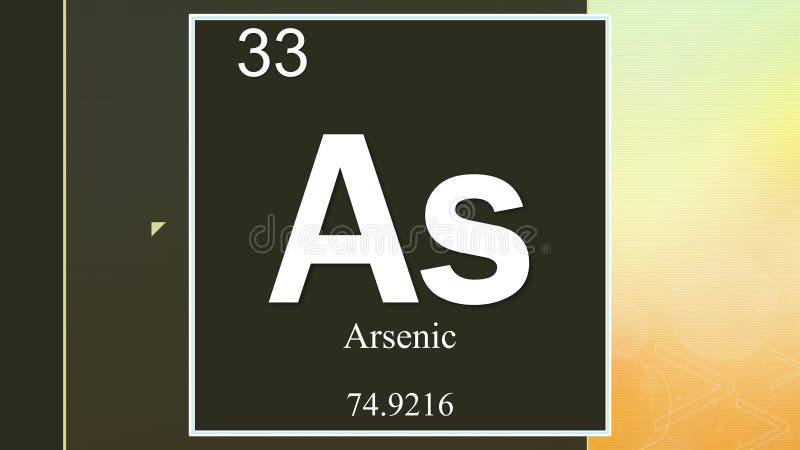 Arsenic Chemical Element Symbol on Black Yellow Solid and Gradient ...