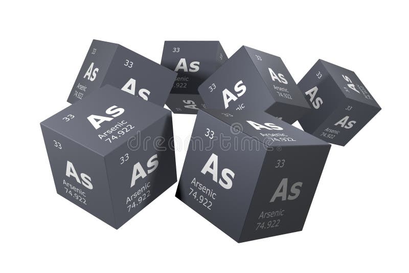 Arsenic, 3D Rendering of Symbols of the Elements of the Periodic Table ...