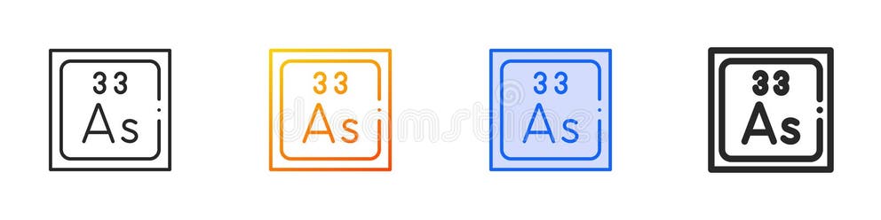 Arsenic Icon.Thin Linear, Gradient, Blue Stroke and Bold Style Design ...