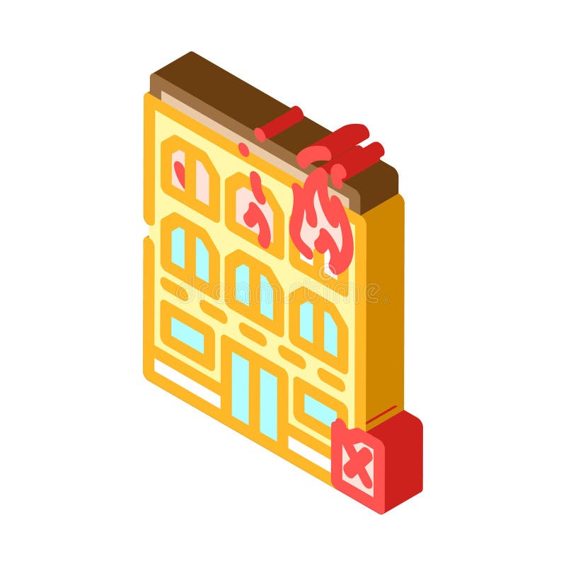 Arson Crime Isometric Icon Vector Illustration Stock Illustration ...
