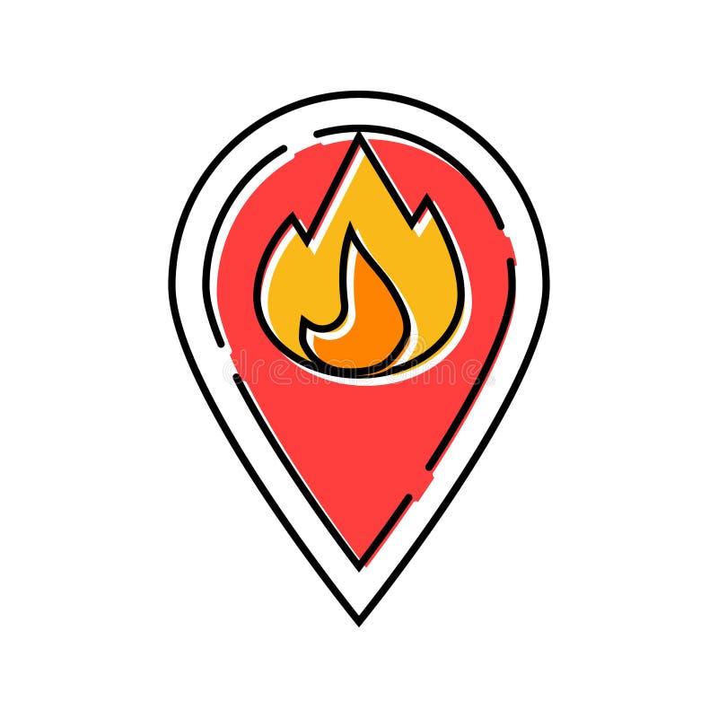 Arson Forest Wildfire Disaster Color Icon Vector Illustration Stock ...