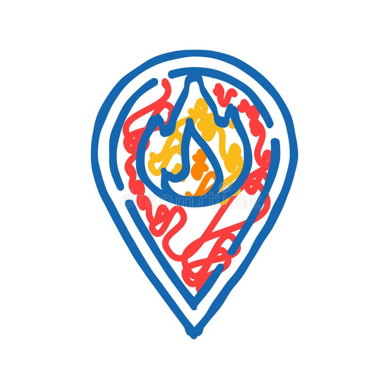 Arson Forest Wildfire Disaster Icon Doodle Illustration Stock ...
