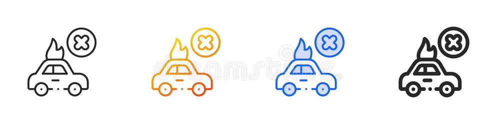 Arson Icon.Thin Linear, Gradient, Blue Stroke and Bold Style Design ...