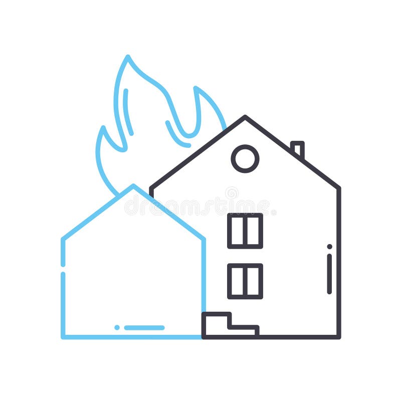 Arson Line Icon, Outline Symbol, Vector Illustration, Concept Sign ...