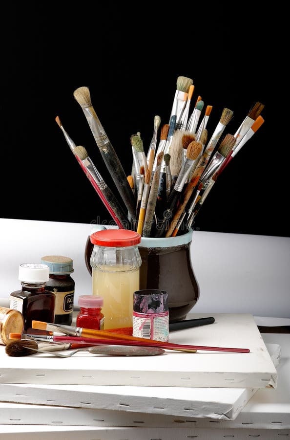 Still-life in Studio of the Artist Stock Image - Image of inside, clock ...