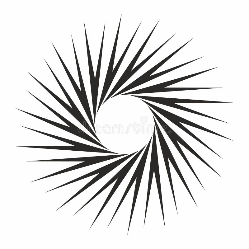 Art Abstract Design Element Sunray Burst Monochrome Circle Spiral ...