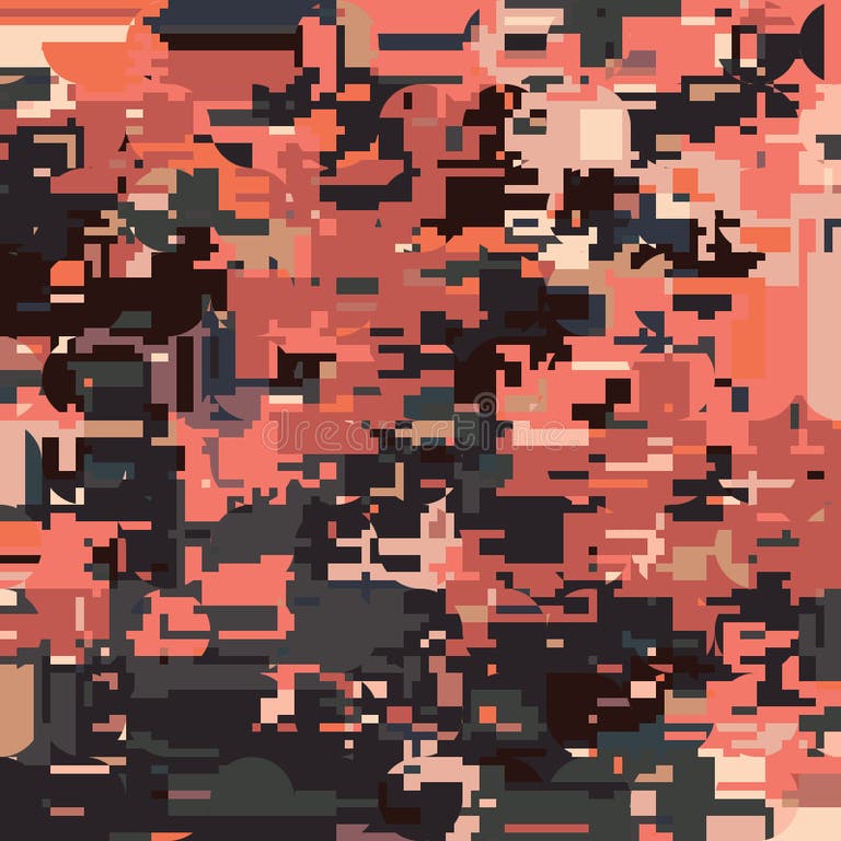 Art Abstract Geometric Pattern with Pixel Style 8 Bit Mosaic Stock ...