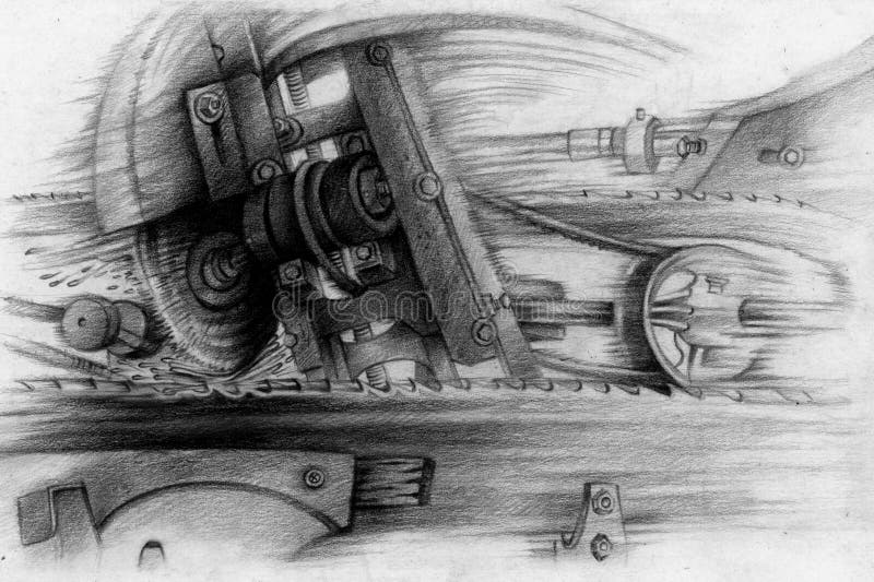 Art Abstract Power of Machine. Stock Illustration - Illustration of ...