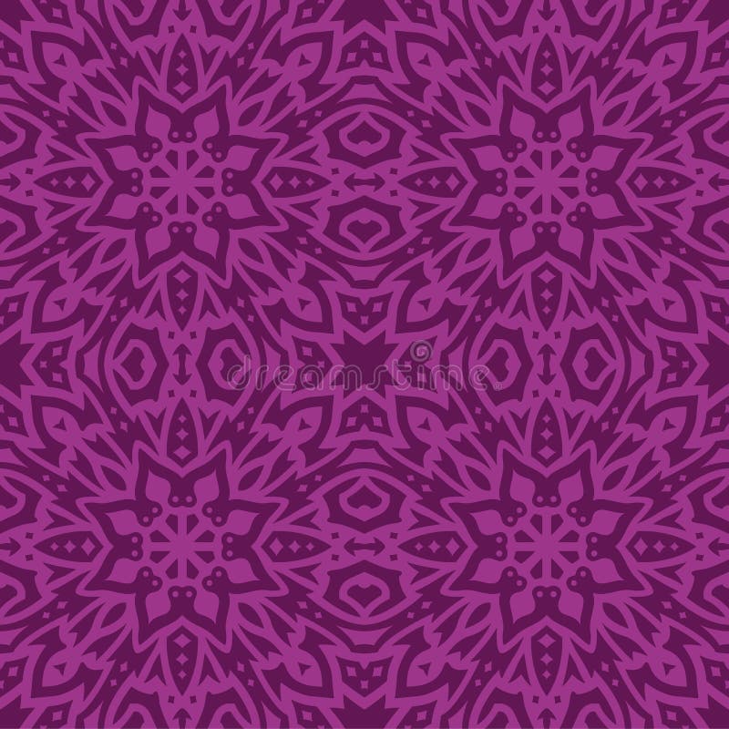 Art with Abstract Purple Tribal Tile Pattern Stock Vector - Illustration of banner, background ...
