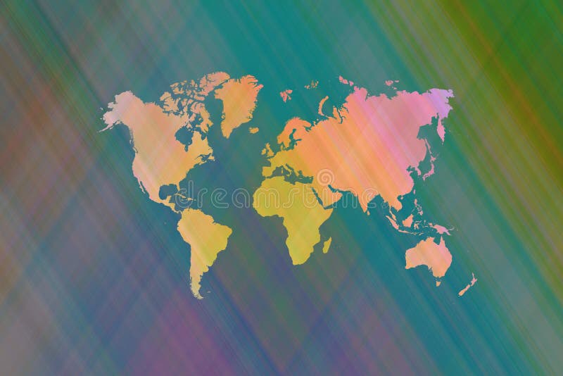 Art Abstract with World Map Stock Illustration - Illustration of round ...
