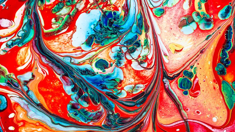 Art Of Acrylic Color Painting Stock Photo - Image of liquid, marble ...