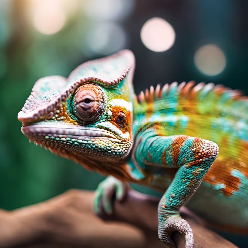 The Art of Adaptation: a Chameleon Bathed in Beautiful Light Stock ...