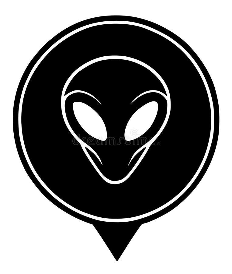 Alien Planet Icon, Simple Black Style Stock Illustration - Illustration ...