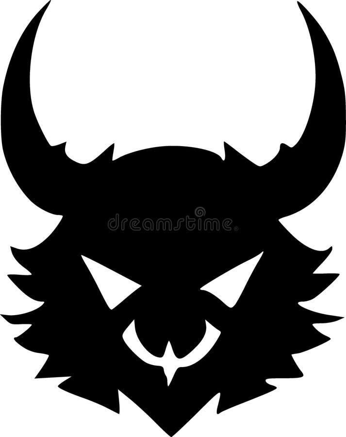 Angry Devil Head Icon in Solid Style Stock Illustration - Illustration ...