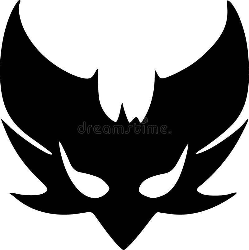 Angry Devil Head Icon in Solid Style Stock Illustration - Illustration ...