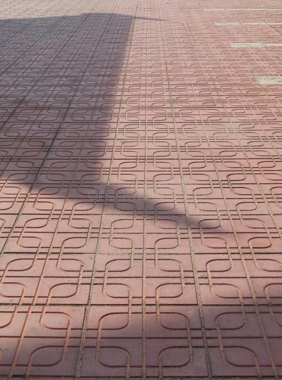 Light and Shadow Cast on the Patterned Tiled Pavement Stock Image ...