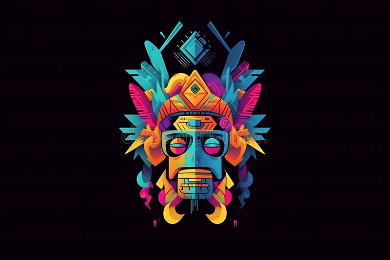 Art of Aztec Mayan God. Neural Network AI Generated Stock Illustration ...