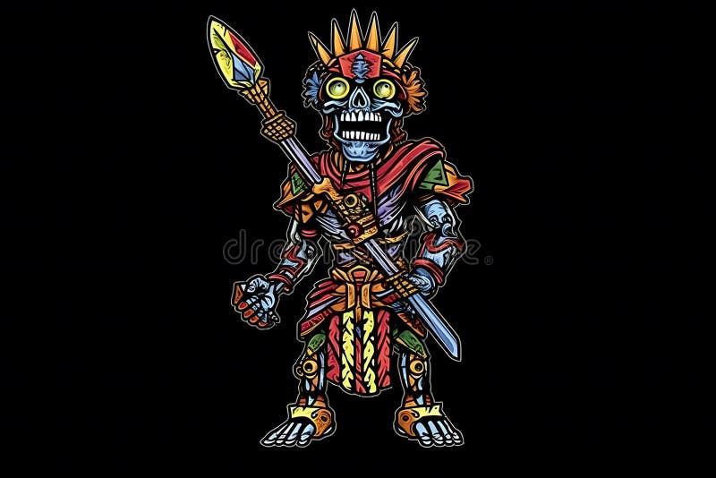 Art of Aztec Mayan God. Neural Network AI Generated Stock Image - Image ...