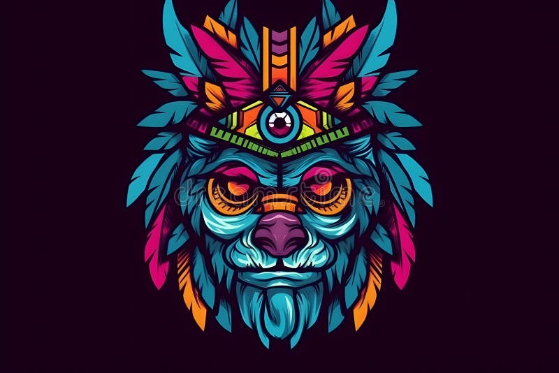 Art of Aztec Mayan God. Neural Network AI Generated Stock Illustration ...