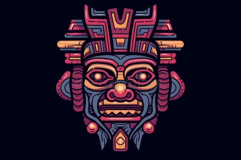 Art of Aztec Mayan God. Neural Network AI Generated Stock Illustration ...