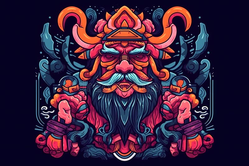 Art of Aztec Mayan God. Neural Network AI Generated Stock Illustration ...