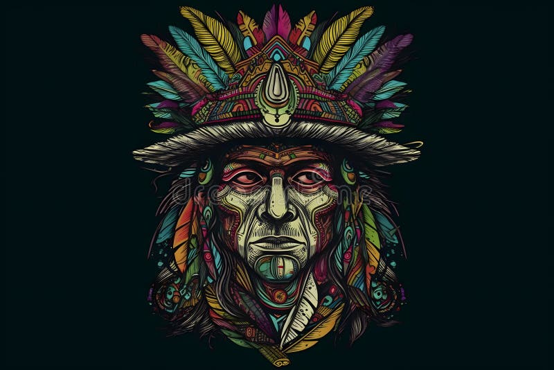 Art of Aztec Mayan God. Neural Network AI Generated Stock Image - Image ...