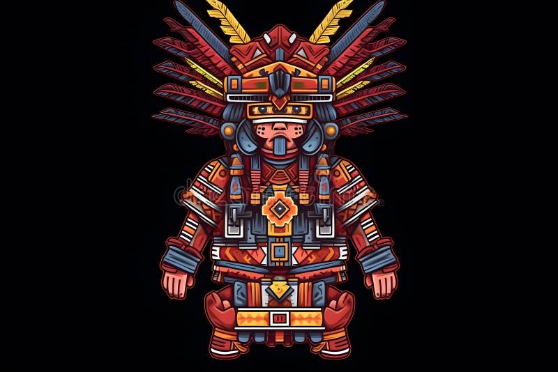 Art of Aztec Mayan God. Neural Network AI Generated Stock Illustration ...