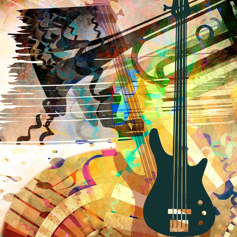 Music Instruments Grunge Background Stock Vector - Illustration of love ...