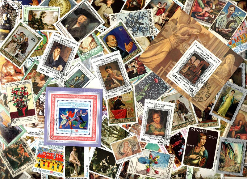 Art. Background of Postage Stamps Editorial Photography - Image of ...