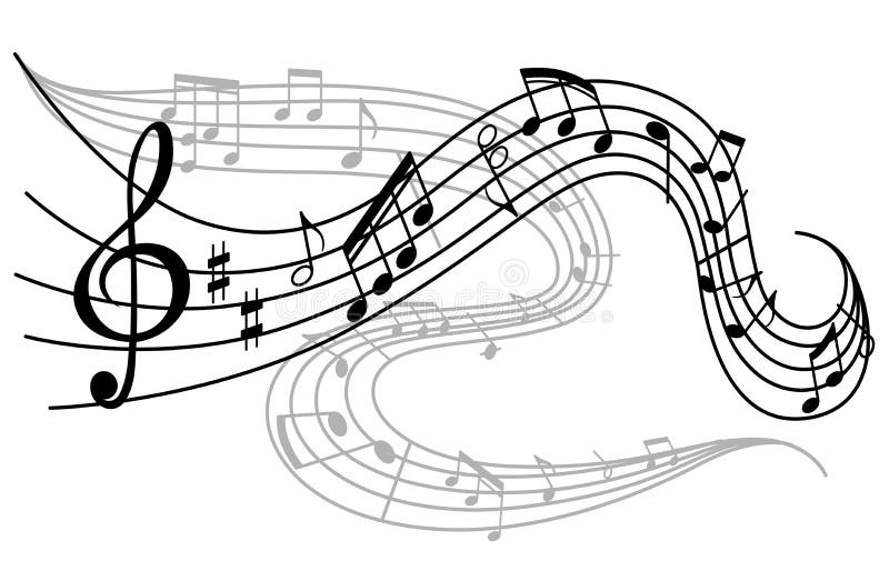 Waves of musical notes stock vector. Illustration of curve - 30187354