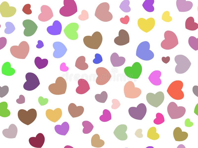 Art Beautiful Color Heart Pattern Background Stock Illustration ...