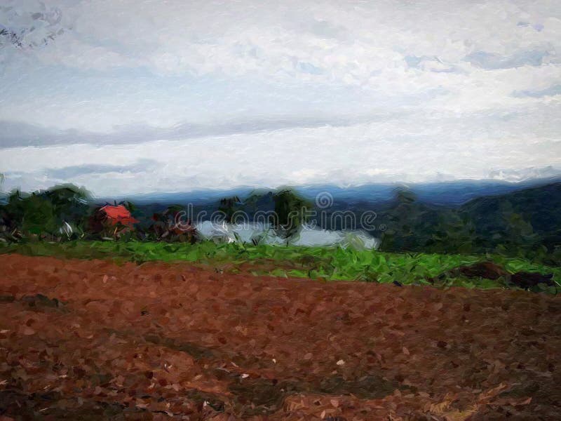 Landscape Pattern Background Stock Illustration - Illustration of paint ...