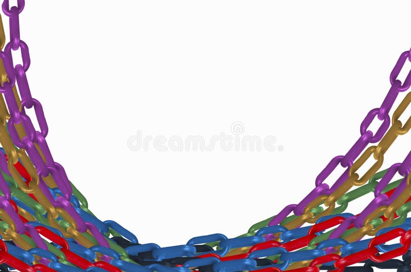 Beautiful Colored Chain Pattern on White Background Stock Photo - Image ...